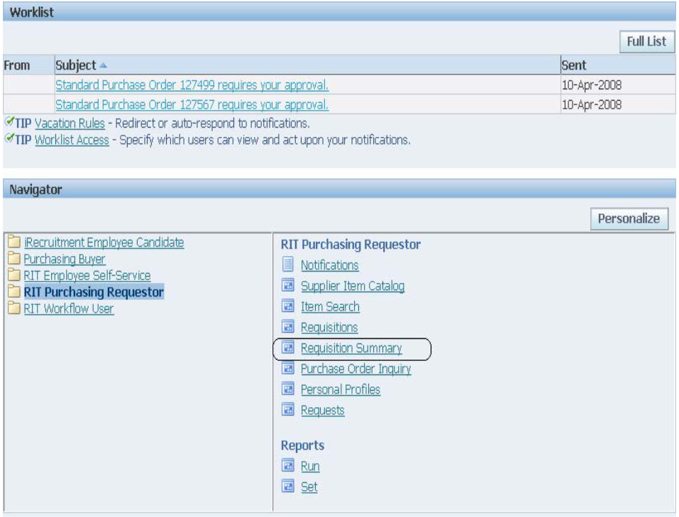 Preparing Requisitions in the Oracle Applications | Office of the Controller | RIT